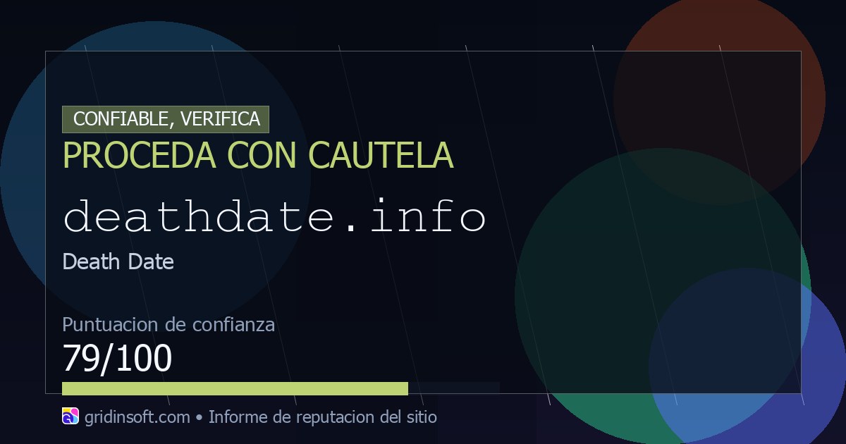 Deathdate.info: ¿es seguro? (Confianza 79/100)