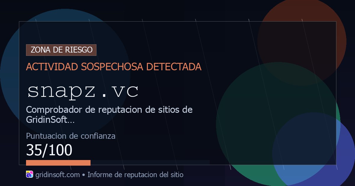 Snapz.vc: alerta de blacklist (Confianza 35/100)