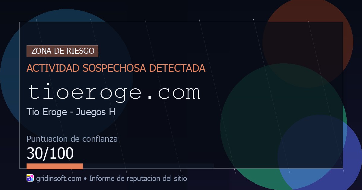 Tioeroge.com: alerta de blacklist (Confianza 21/100)