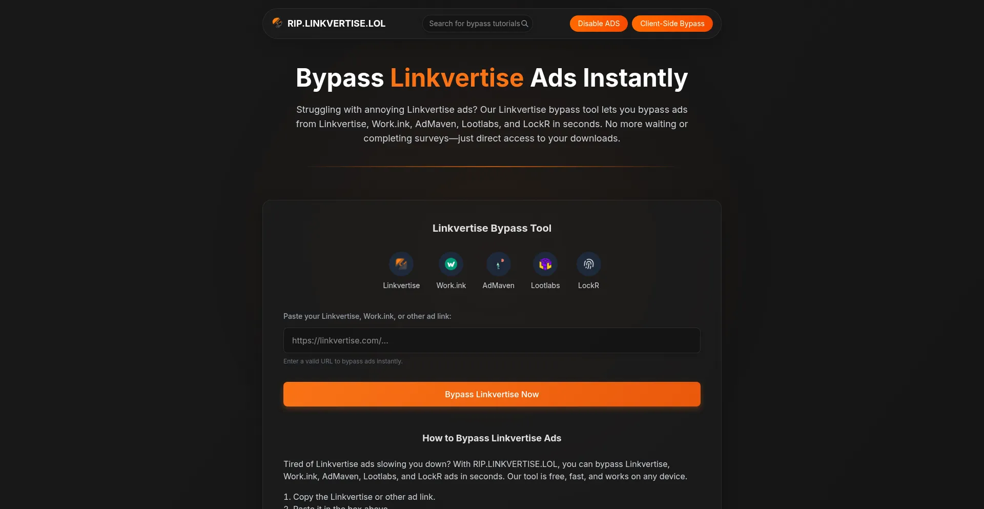 Linkvertise.lol Reseña: ¿Seguro o sospechoso? Muy baja confiabilidad 1/100